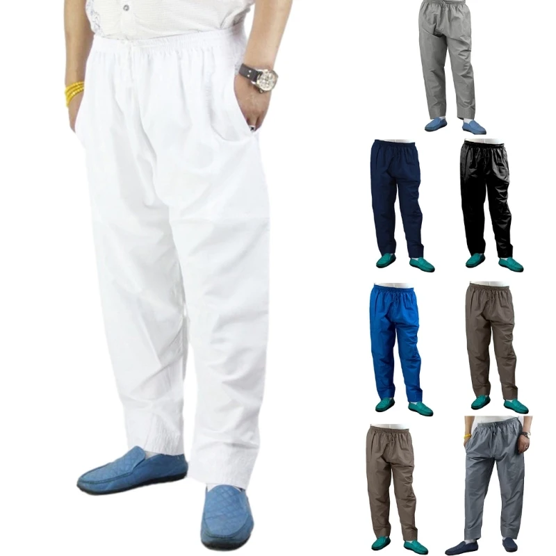 Men Muslims Pants,Casual Loose Drawstring Pants Cotton Afghan Trousers ...
