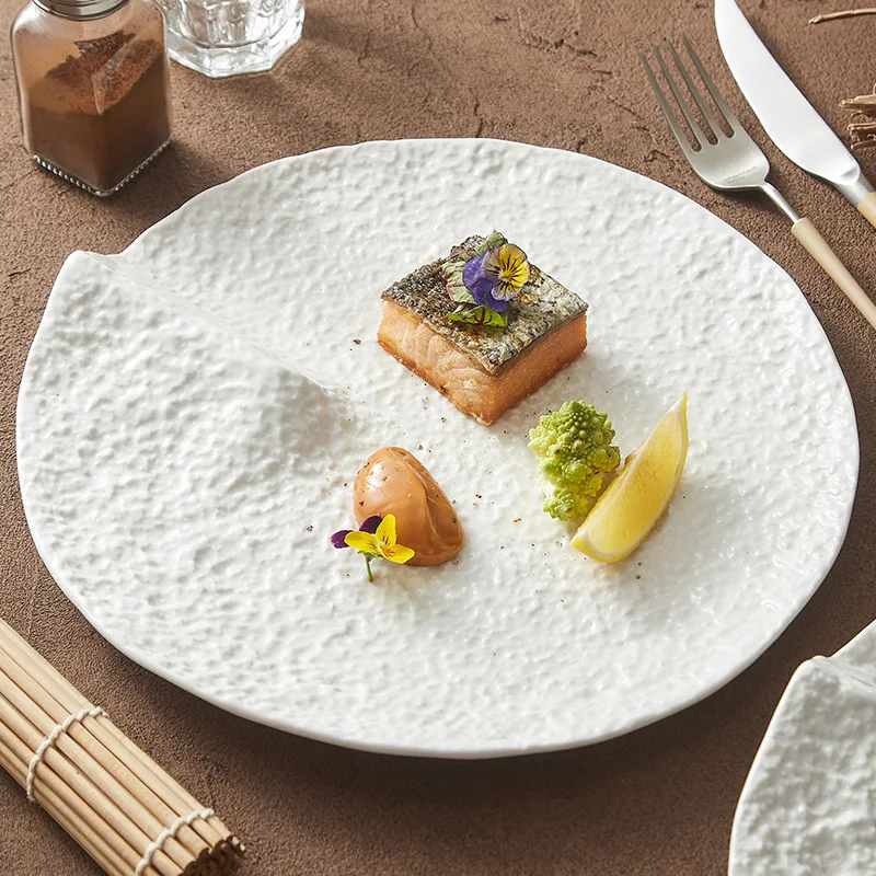 White-Ceramic-Serving-Plate-Breakfast-Salad-Dessert-Plate-Restaurant ...