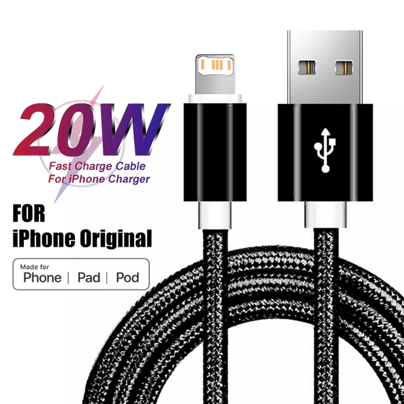 3m-Ultra-Long-Nylon-Braided-USB-Charger-Cable-for-iPhone-14-Plus-13-12 ...