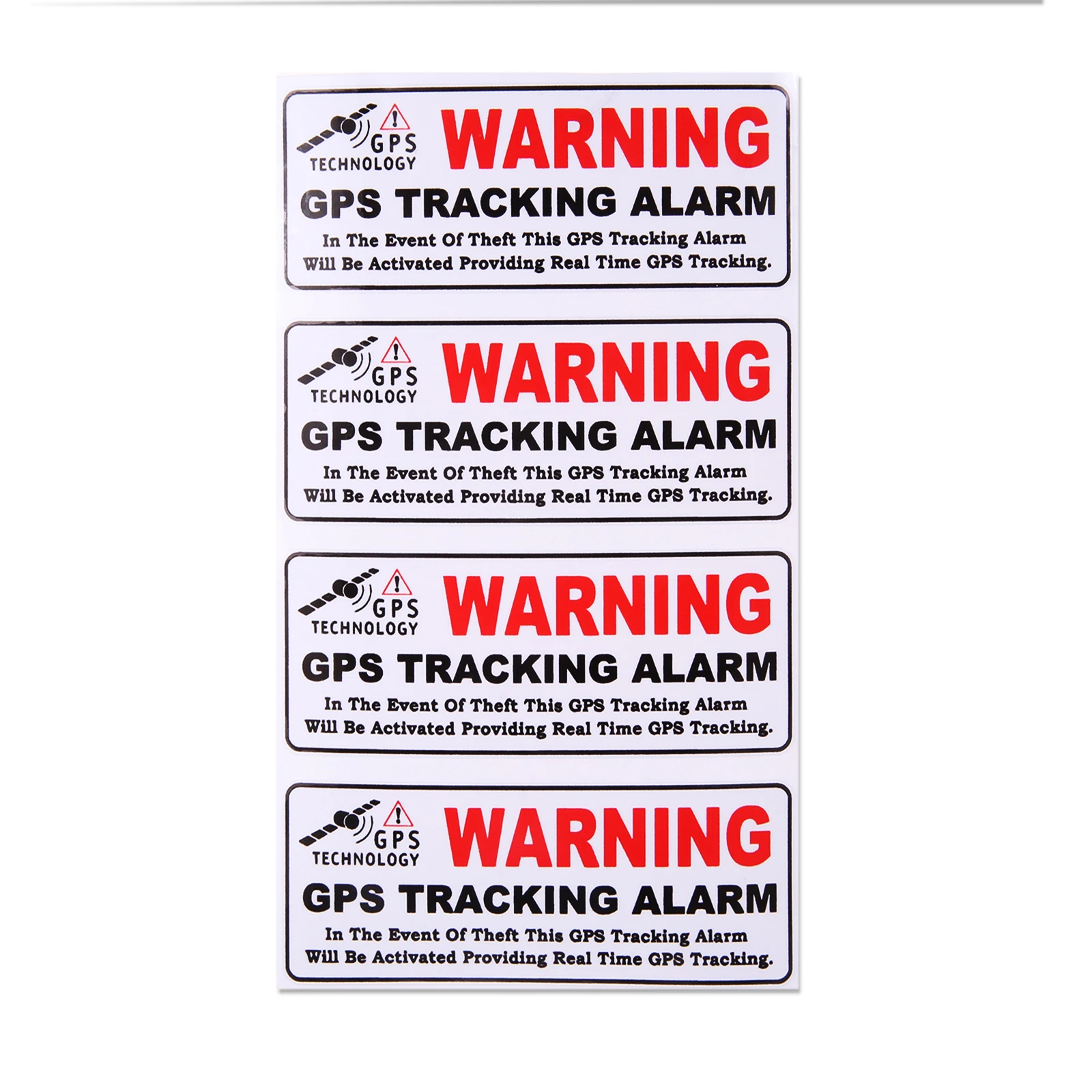 4Pcs WARNING GPS TRACKING ALARM Car Stickers Reflective Personality ...