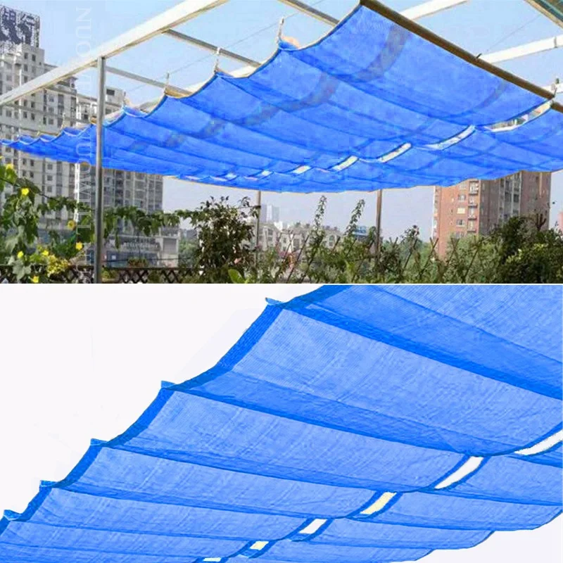 Sky Blue Telescopic Wave Sun Shade Net Courtyard Pavilion Sun Sails Sun ...