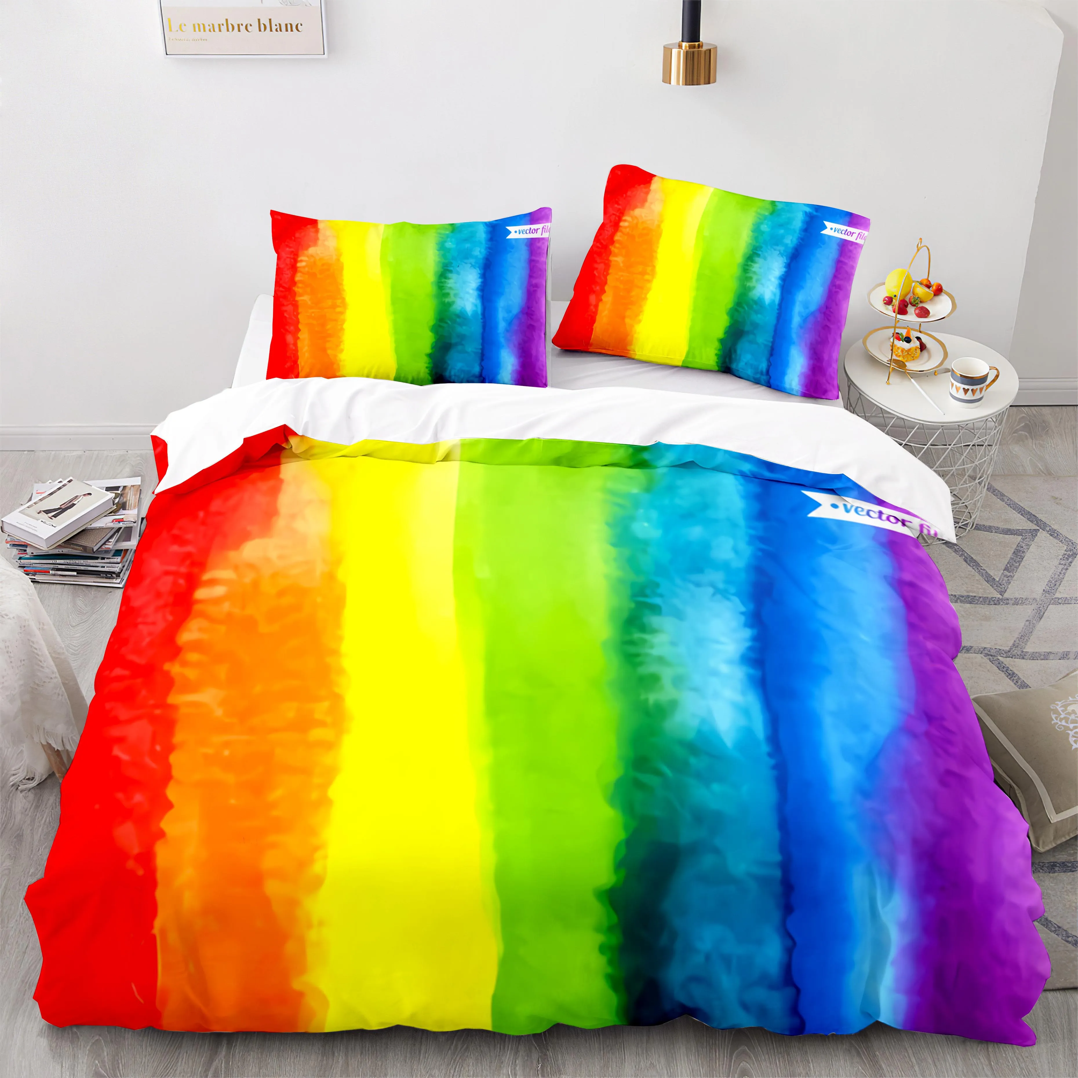 Colorful-Rainbow-Bedding-Set-Single-Twin-Full-Queen-King-Size-Rainbow ...
