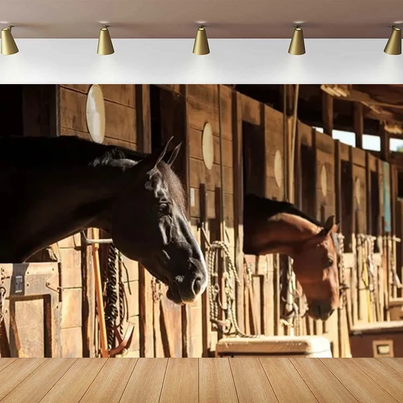 Stable-Photography-Backdrop-Stud-Farm-Horses-Scene-Farm-Country-Village ...