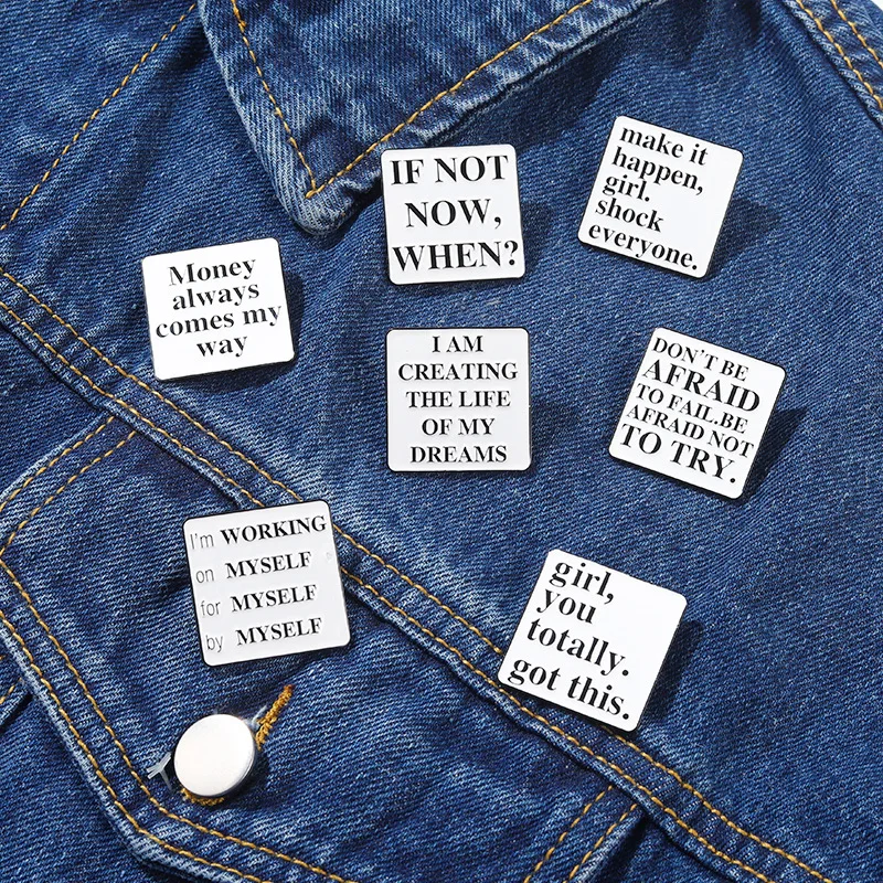 Funny-Phrase-If-Not-Now-When-Letter-Enamel-Pins-Alloy-English-Text ...