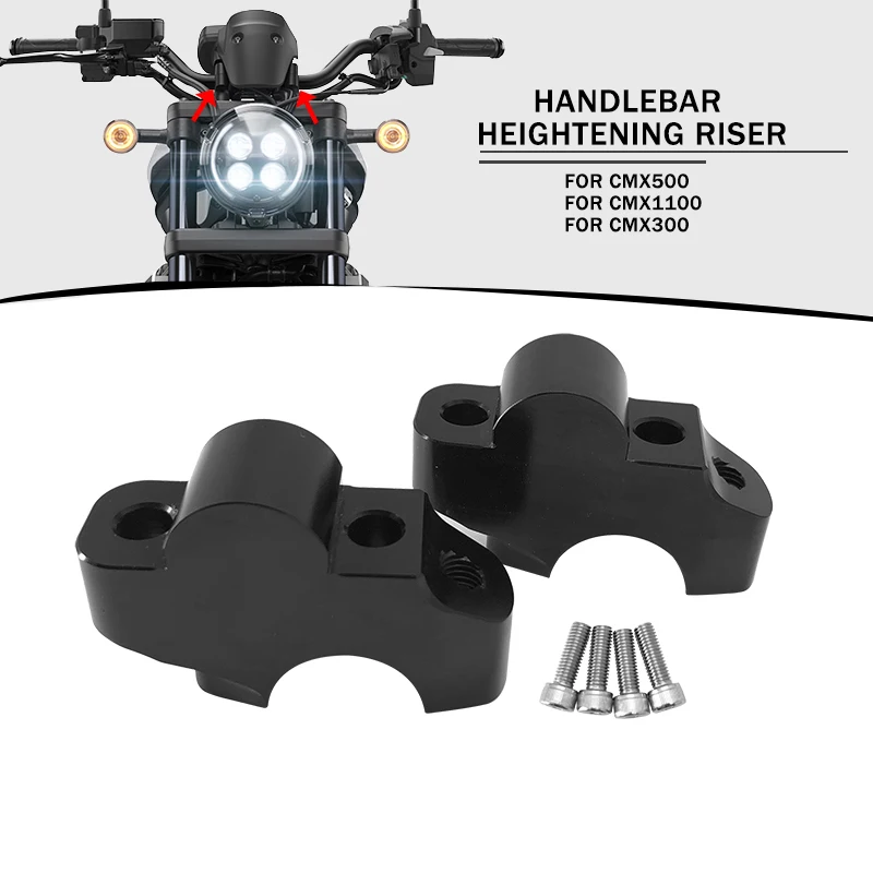 Motorcycle-CNC-Aluminum-Handlebar-Heightening-Riser-Bar-Clamp-Mount-For ...