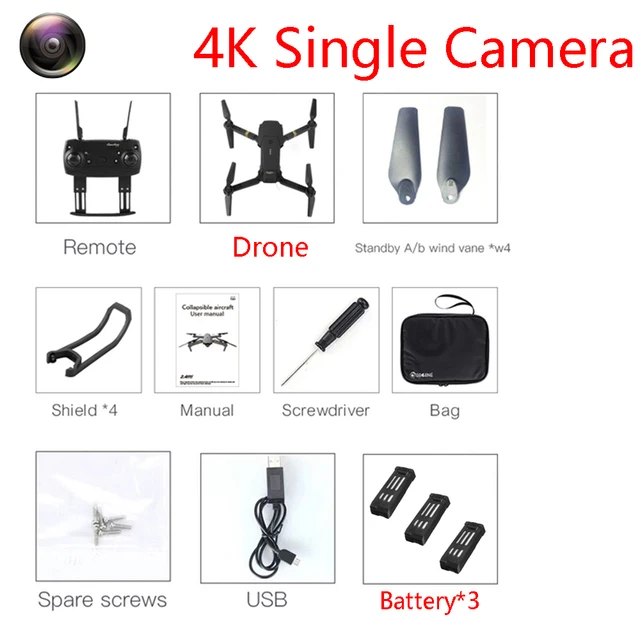 LSRC E58 WIFI FPV dengan Kamera HD 4K/1080P Berkendali Ketinggian ...