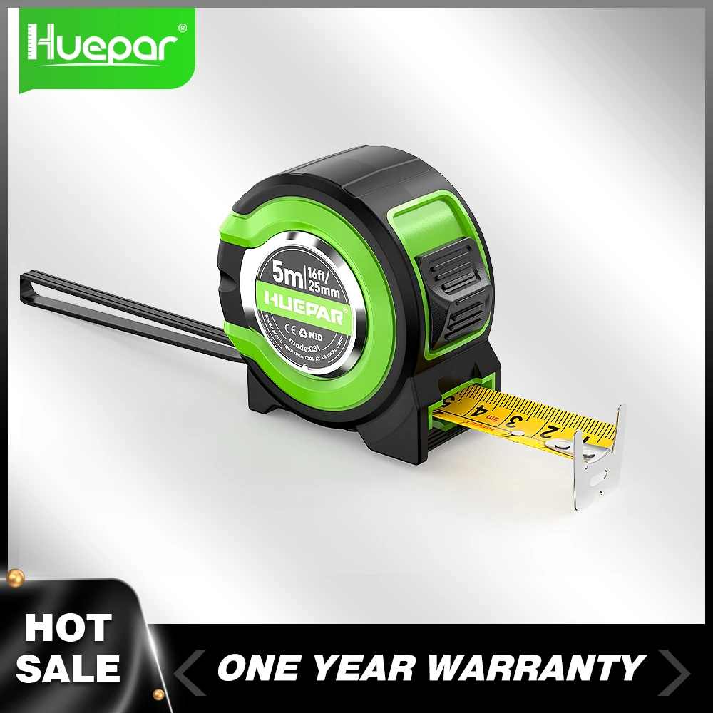 Huepar-5M-Tape-Measure-Meter-Circular-Stainless-Steel-Carpenter-Anti ...