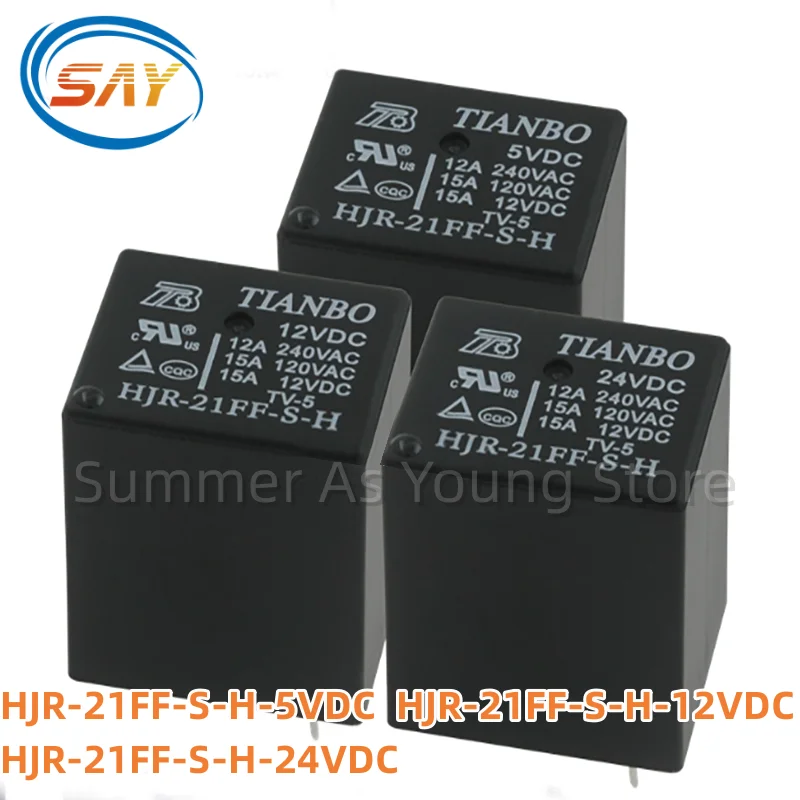 5pcs/lot New TIANBO Relay HJR-21FF-S-H -5VDC HJR-21FF-S-H-12VDC HJR-21FF-S-H-24VDC 4PINS 15A 5V ...