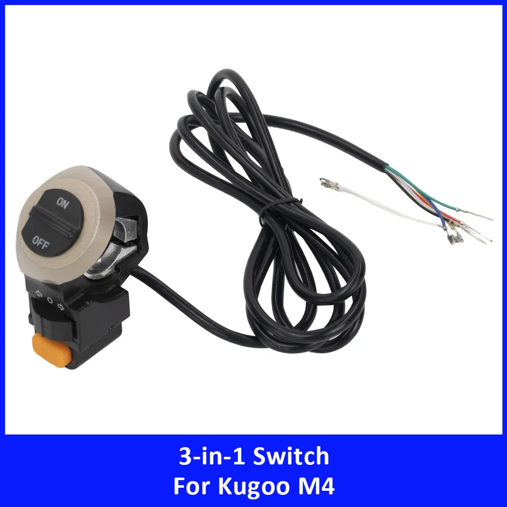 3 in 1 Light Horn Turn Switch Button for Kugoo M4 Head Light Turn ...