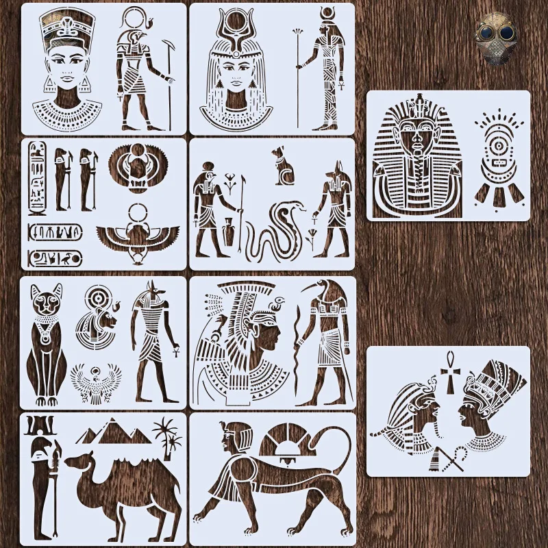 10Pcs-Set-25cm-Ancient-Egyptian-Pharaohs-Queen-Myth-DIY-Stencils ...
