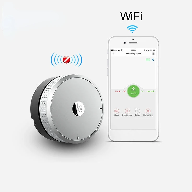 Wifi Smart Lock Cylinder Fingerprint WIFI Gateway Smart Lock Body Phone ...