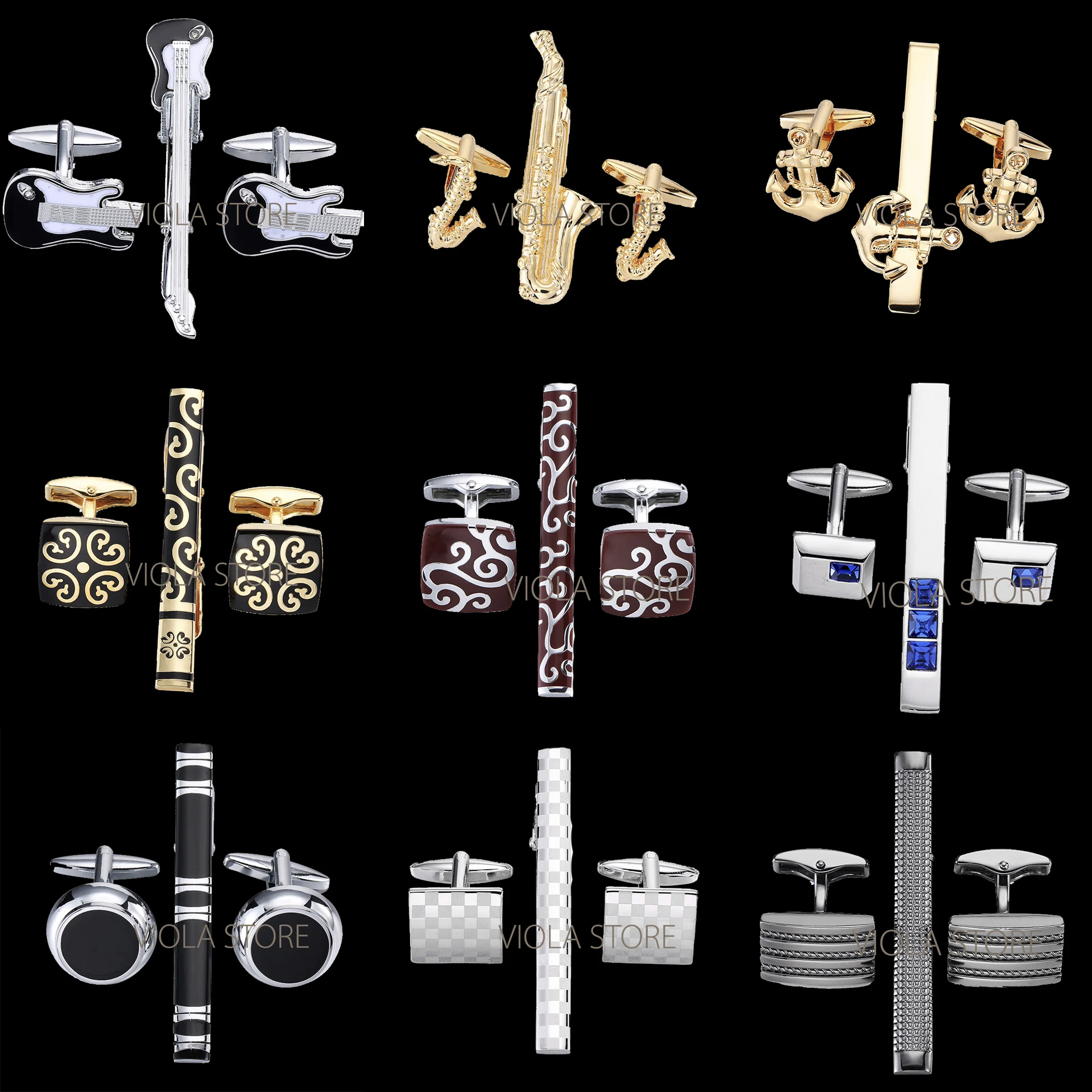 Luxury Tie Clip Cufflink Set | Cufflinks Accessories | Stainless ...