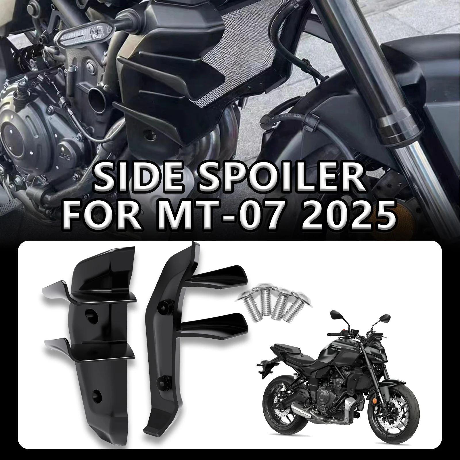 For Motorcycle Accessories Side Wing Side Front Spoiler Lower Winglets ...
