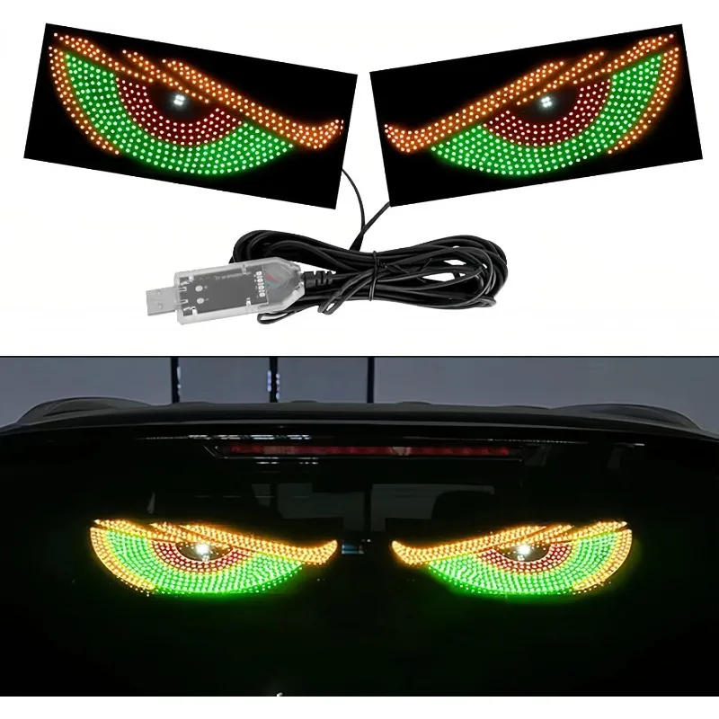 2PCS Devil Eyes Light for Cars Windshield LED Matrix Pixel Panel ...