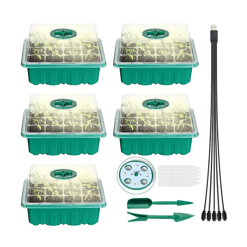 12-Cells-Gardening-Plant-Germination-Trays-Seeding-Starter-Kits-with ...