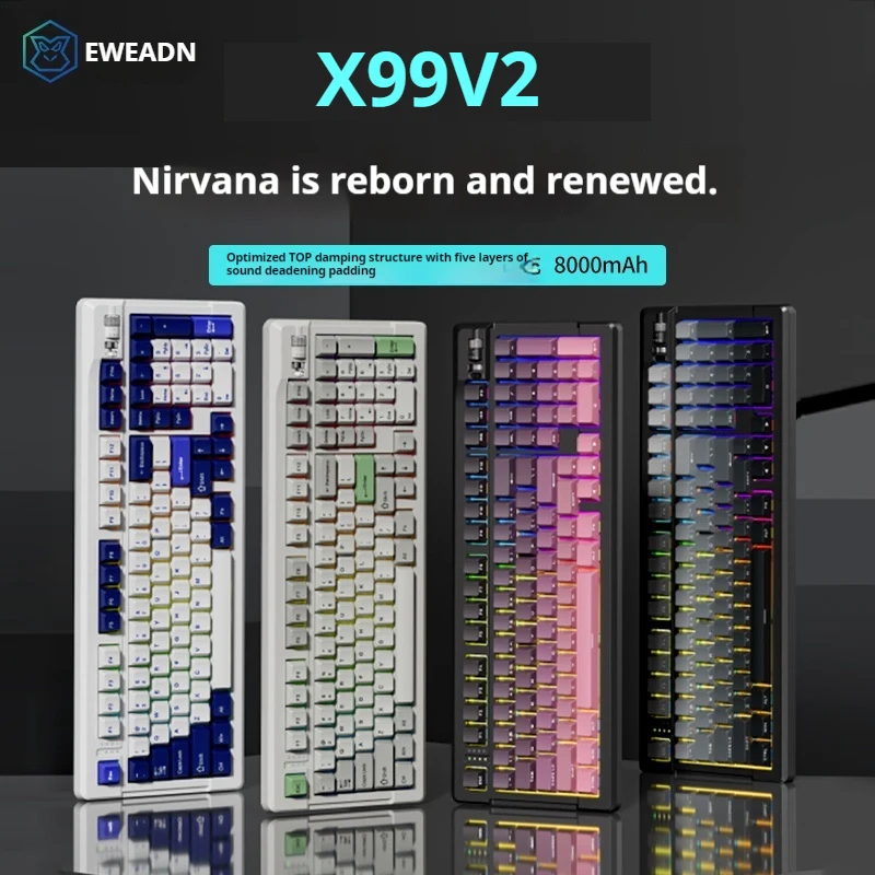 EWEADN-X99-Customized-Mechanical-Keyboard-Wireless-Bluetooth-Tri-Mode ...