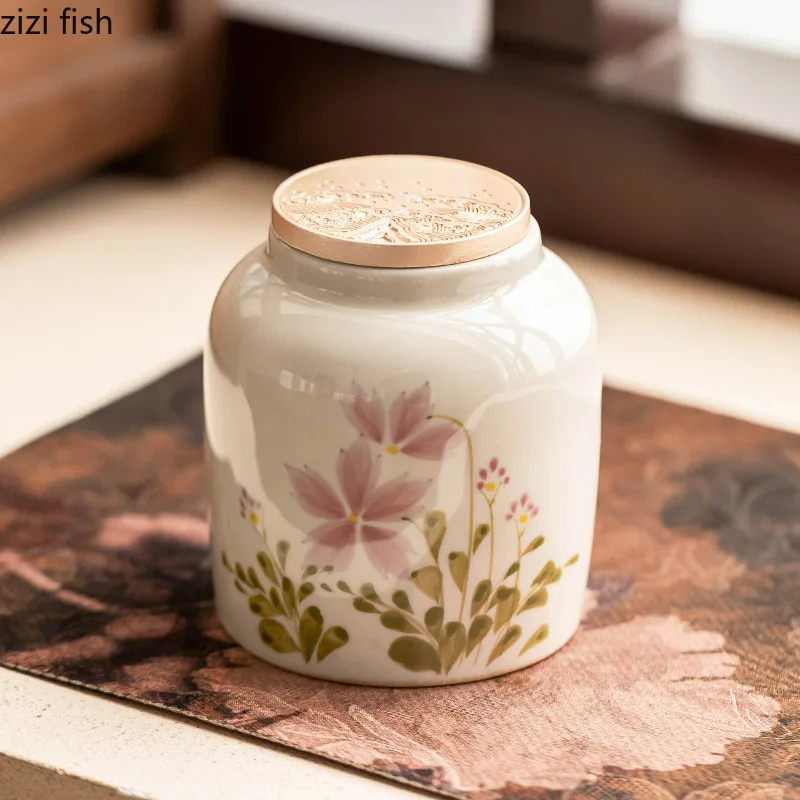 Ceramic Tea Jar Tea Box Tea Tin Moisture Proof Sealed Jar Teas Storage ...