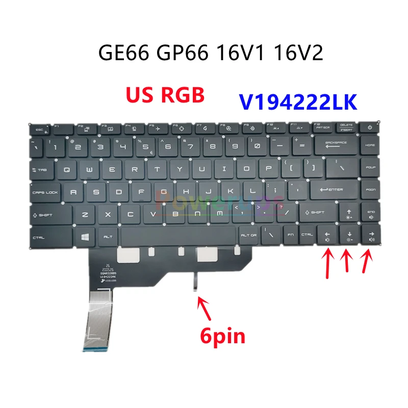 New-Original-Laptop-US-RU-RGB-Perkey-Backlight-Keyboard-For-MSI-GS66 ...