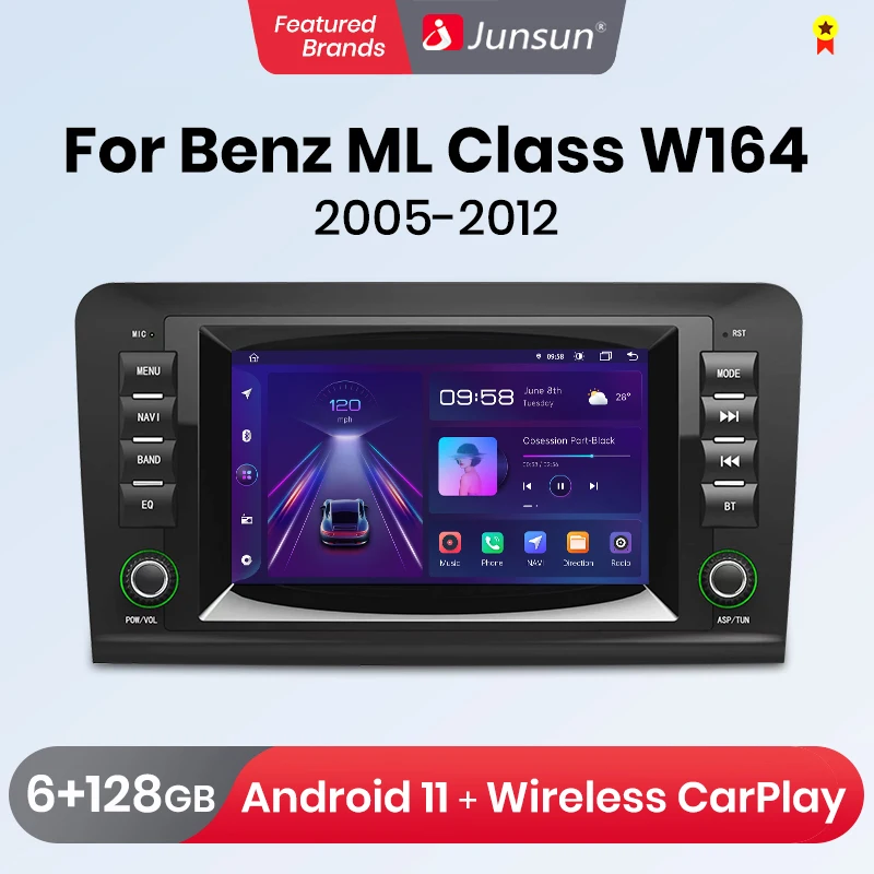Junsun-Carplay-Radio-for-Mercedes-Benz-M-Class-W164-GL-Class-X164-ML-GL ...
