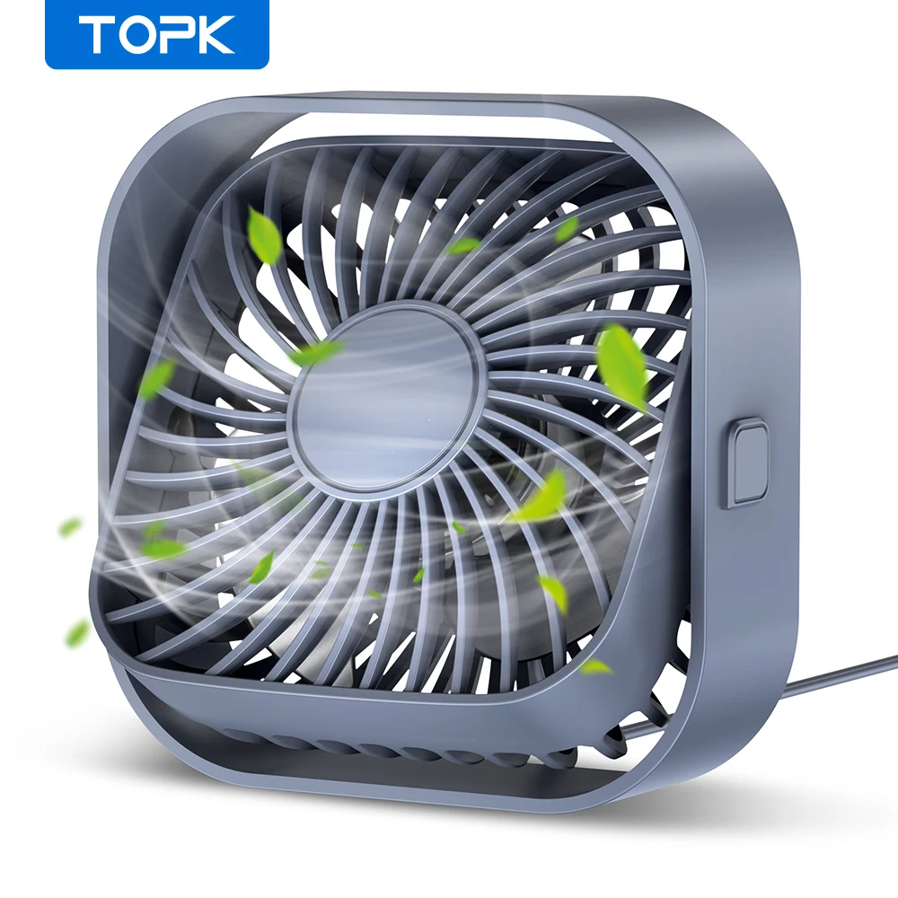 TOPK-Small-Personal-USB-Desk-Fan-3-Speeds-Portable-Desktop-Table ...
