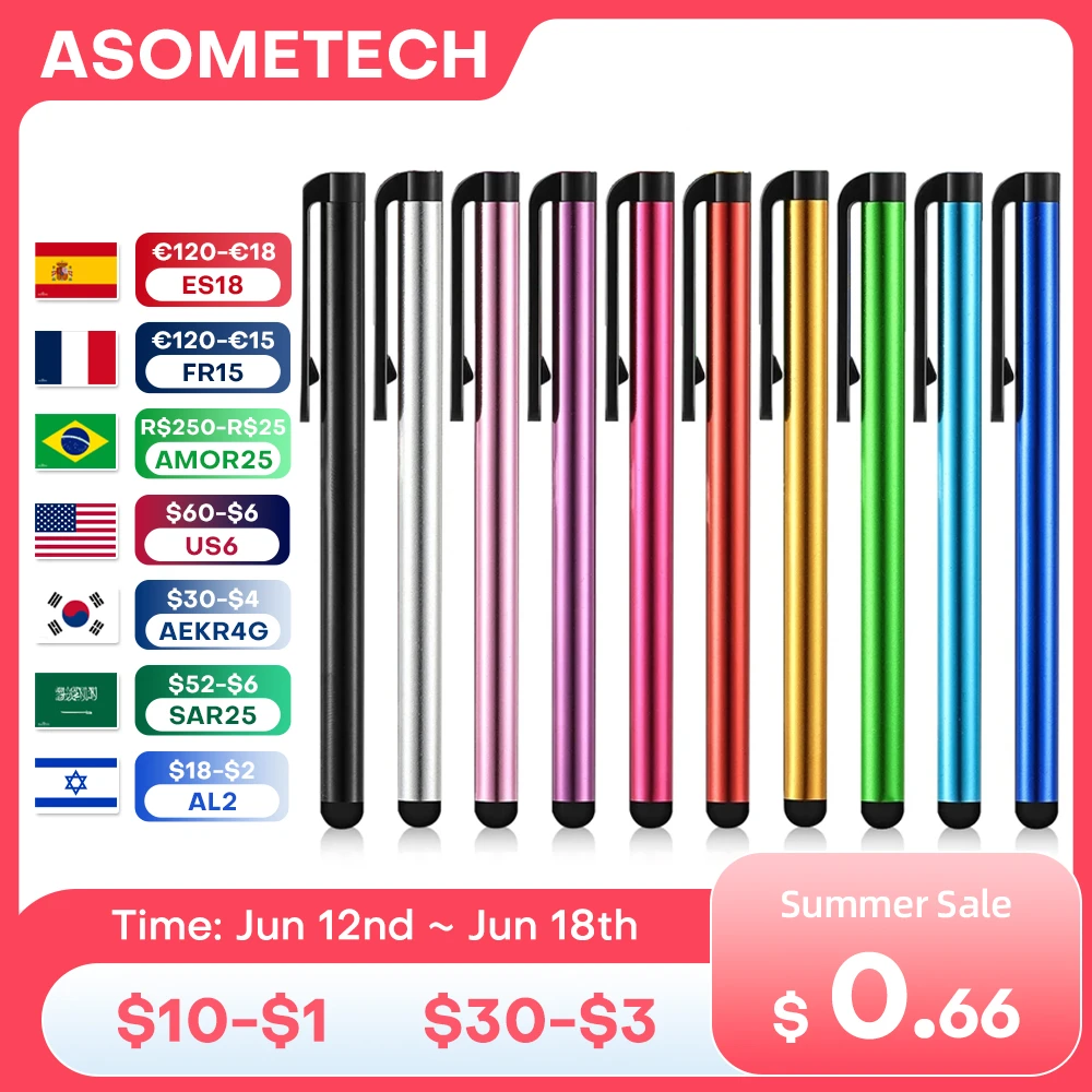 Caneta stylus universal para desenhar em tablet, tela capacitiva sensível ao toque para apple ...