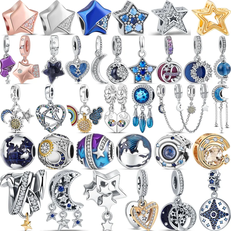 Colgante brillante de plata 925 para pulsera Pandora, dije de galaxia ...