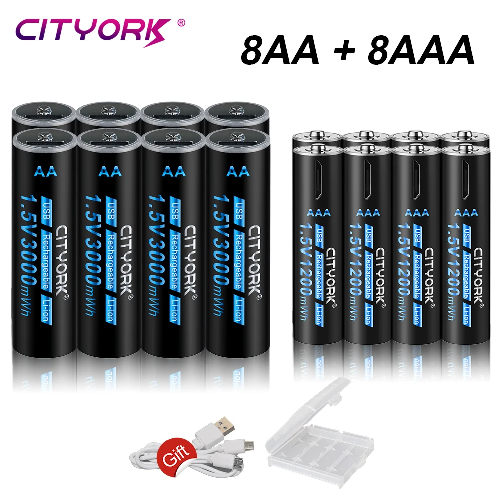 High-capacity-AA-AAA-USB-Rechargeable-battery-1-5V-AA-3000-mWh-AAA-1200 ...