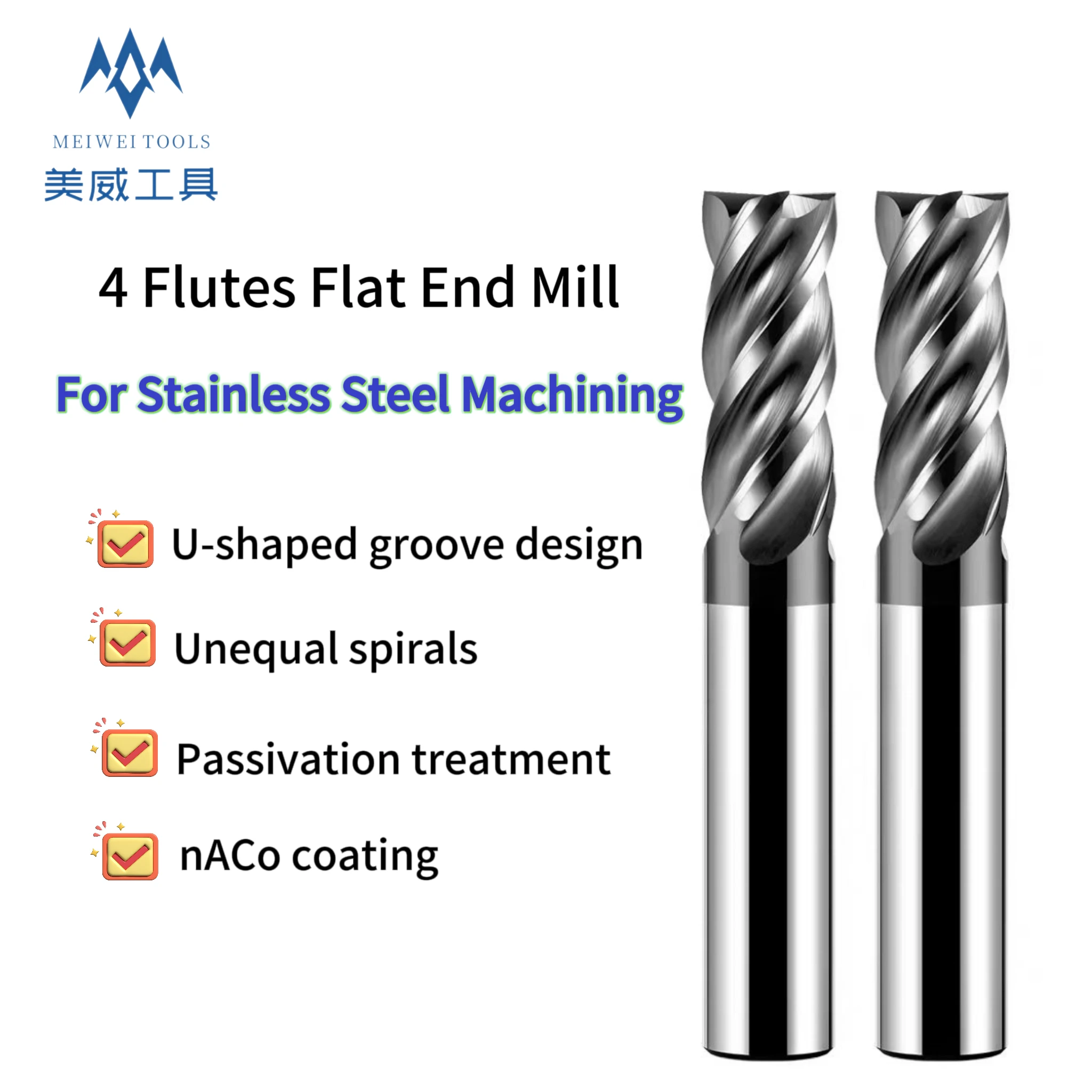 4-Flutes-Solid-Carbide-Flat-End-Mill-for-Stainless-Steel-Machining-CNC ...
