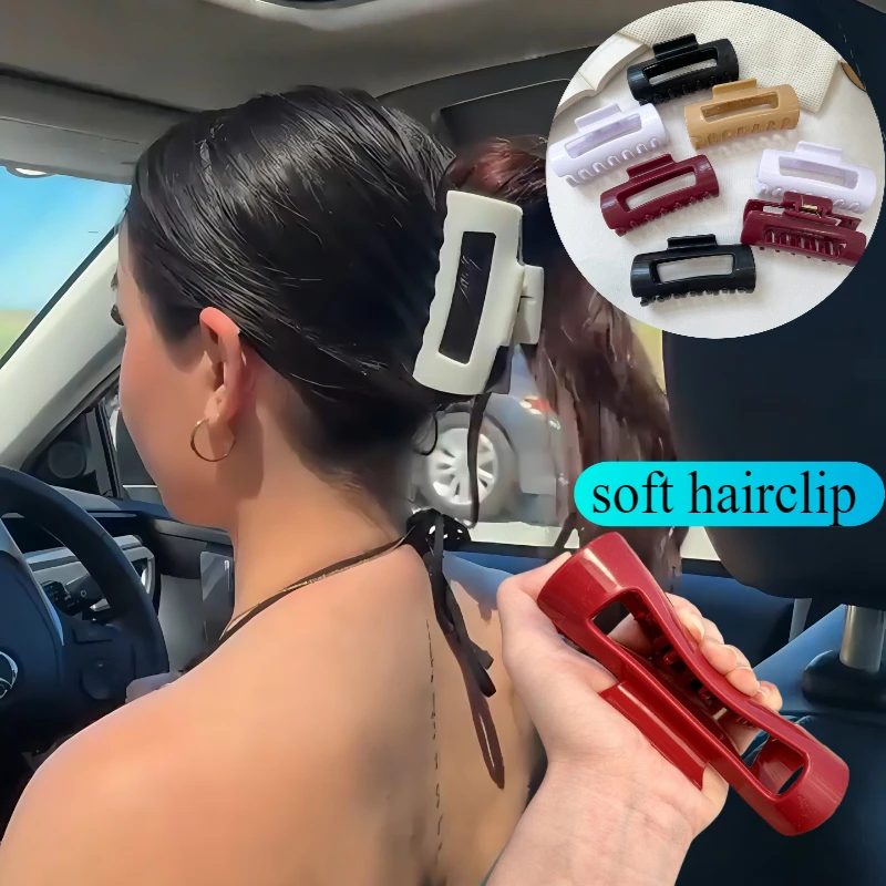Soft Hair Grab Girls Clips Silicone Hair Clips Simple Fashion Versatile ...