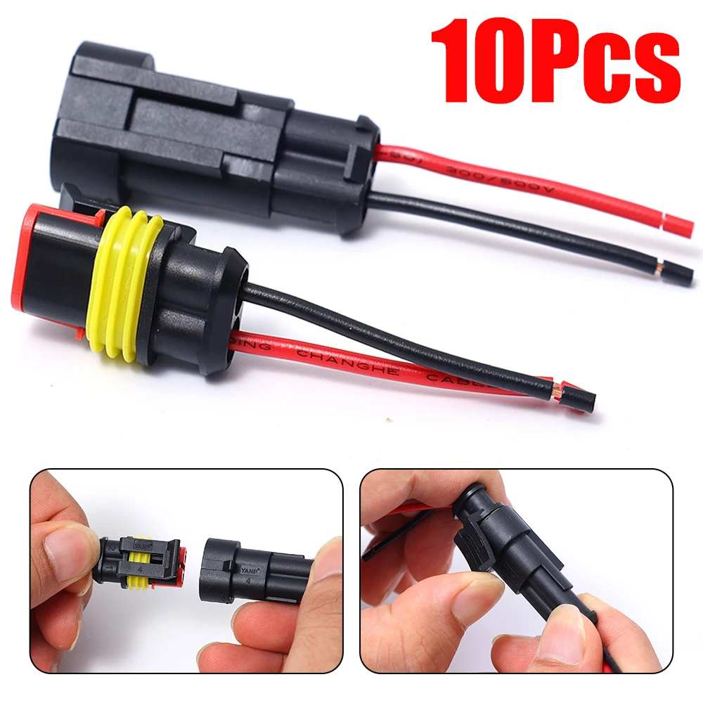 5set-10pcs-Waterproof-Connector-Plug-Car-Motorcycle-Scooter-Marine-Way ...