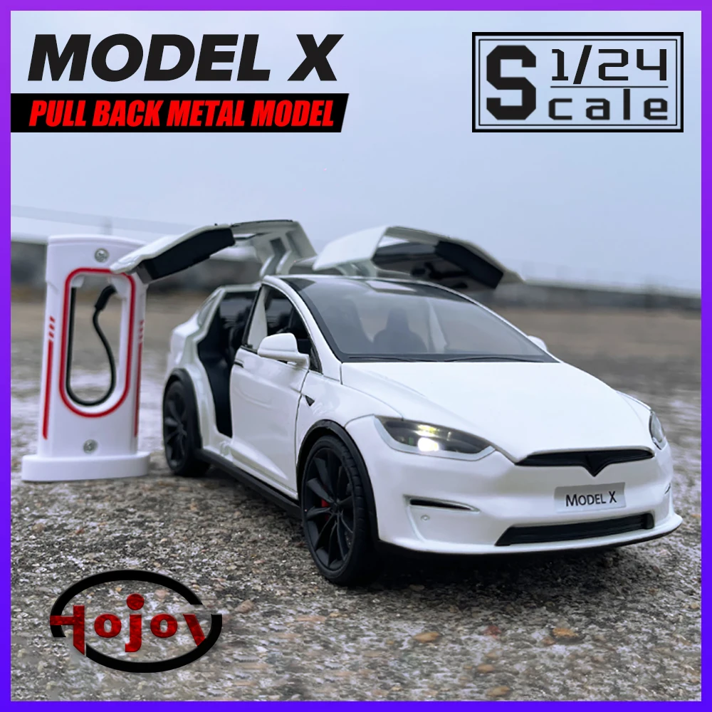 Scale-1-24-Tesla-Model-X-with-Charging-Pile-Metal-Cars-Toys-Diecast ...