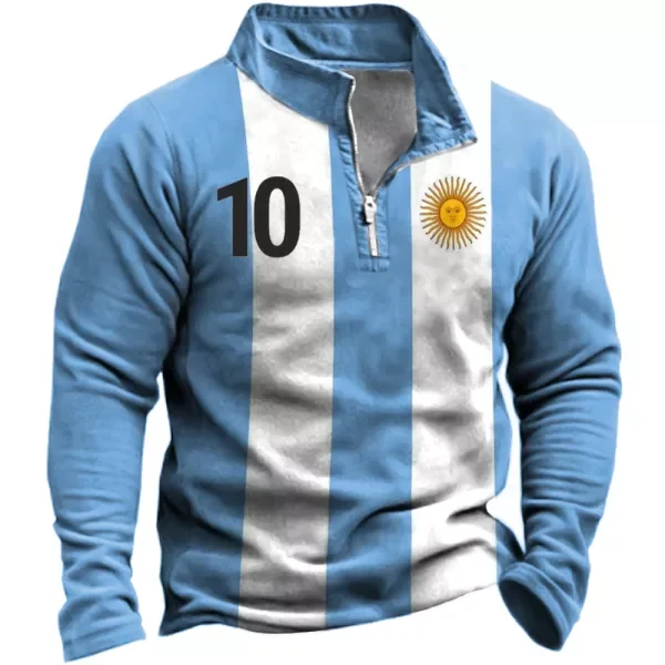 Argentina-Flag-Sweatshirt-Men-s-Casual-Half-Zipper-Sweatshirt-Stand ...