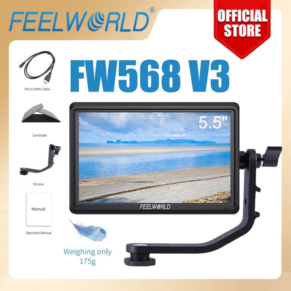 6 Inch Field Monitor For DSLR FEELWORLD FW568 V3 6" Camera Field ...