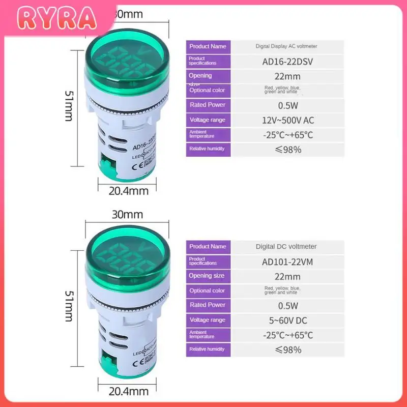 Ammeter High Precision Sensitive Response Digital Voltmeter Indicator Led Highlighted Numerical ...