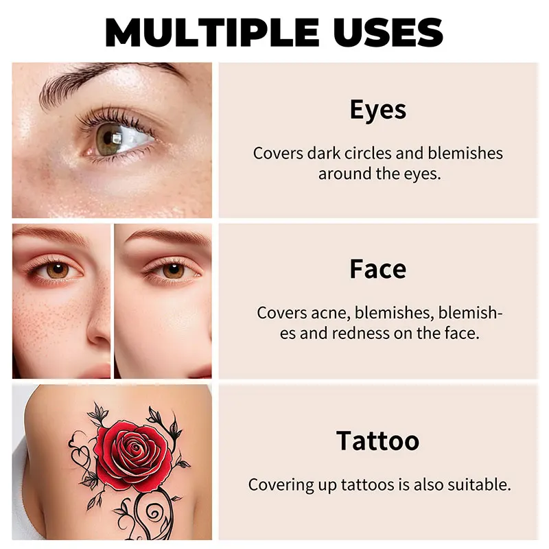 Waterproof Full Coverage Concealer For Tattoos, Scars - Natural Finish ...