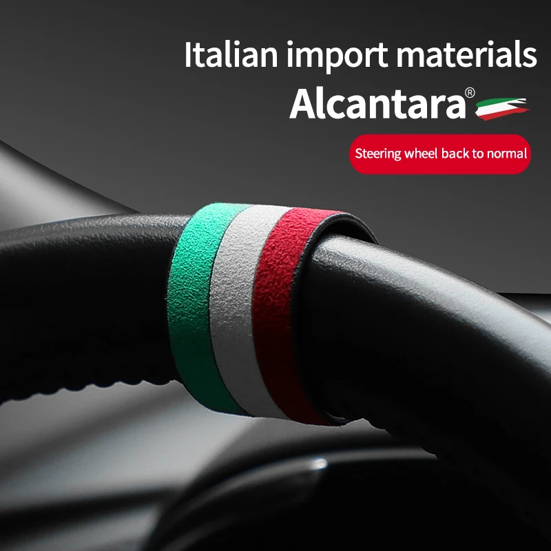Alcantara Car Interior Steering Wheel Cover Sticker Germany Italy Spain ...