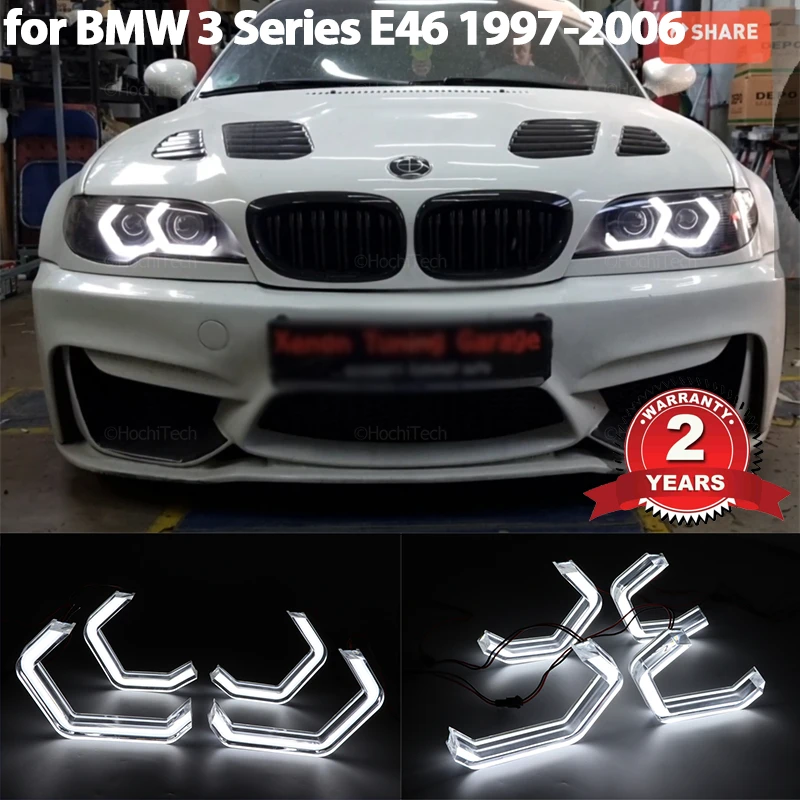 M4 Iconic Style LED Crystal White Angel Eye Kit for BMW 3 Series E46 316i 318i 320i 323i 325i ...