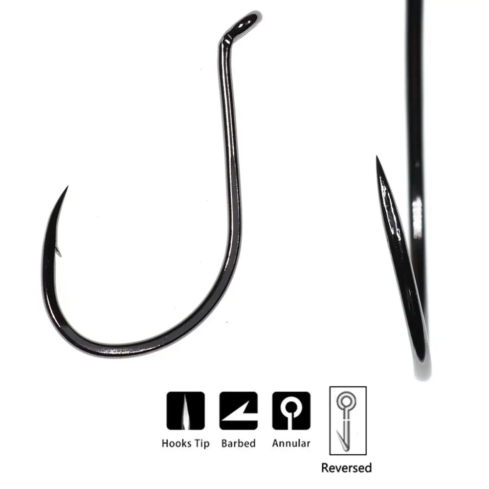 100pcs Strong Offset Fish Hooks High-carbon Steel Octopus Beak Hook ...