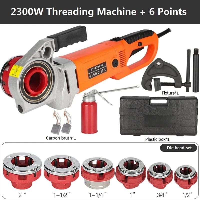 220V Electric Pipe Threading Machine Portable Hand Held Steel Pipe ...
