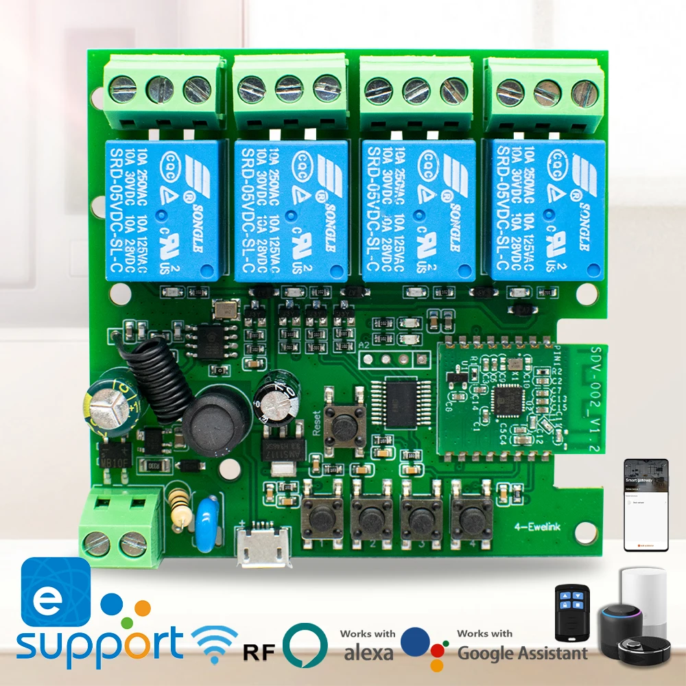 Ewelink WiFi RF Switch DC 7-32V AC 85-250V Module Wireless Relay Smart ...