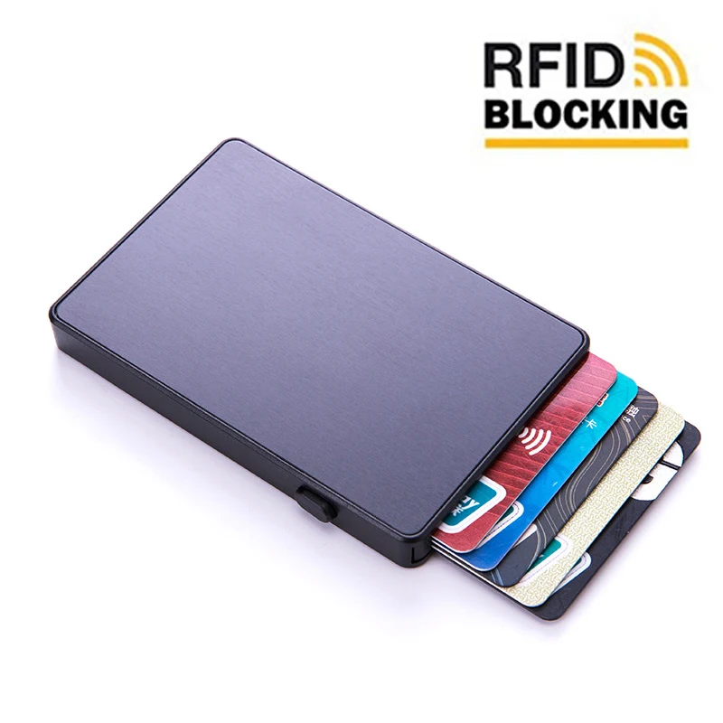 Cartera-inteligente-antirrobo-de-aluminio-cartera-delgada-RFID-bolso-de ...