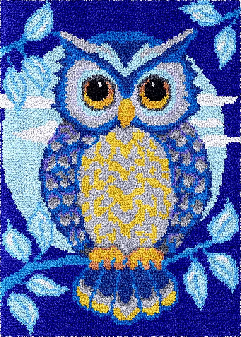 Owl-Carpet-latch-hook-rug-knooppakket-kits-rugs-rete-canvas-per-borse ...