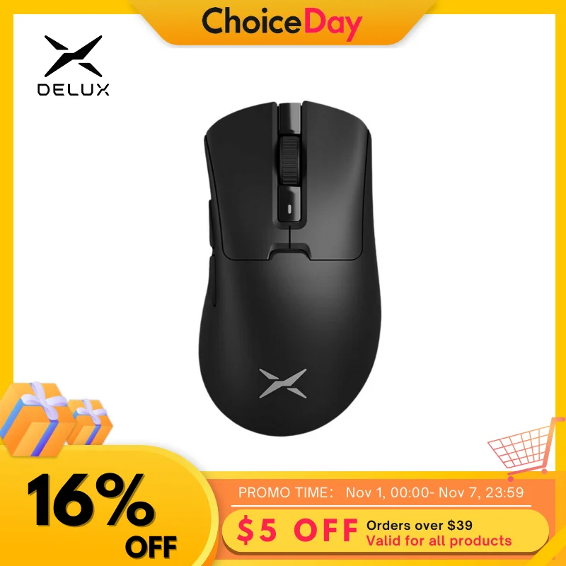 Delux-M900Pro-Ergonomic-Wireless-Gaming-Mouse-8K-PAW3395-Magnetic-RGB ...