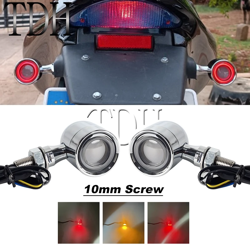 Motorcycle-Chrome-10mm-Turn-Signal-Indicator-Light-LED-Flashing-Brake ...