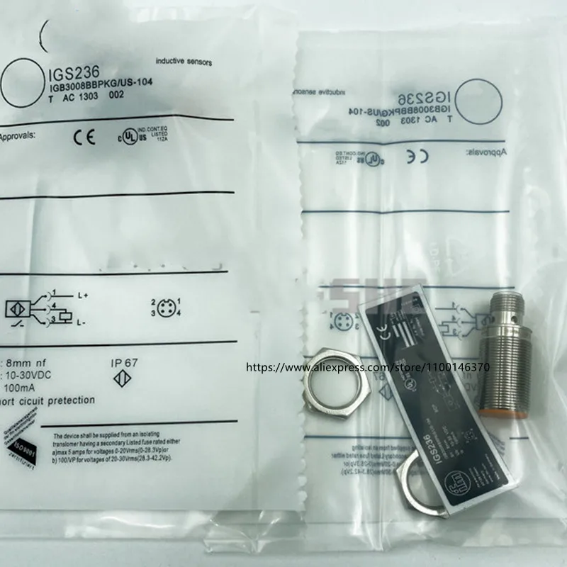 2Pcs New IFM Plug in proximity switch brand IG5842 IG5841 IGS232 IGS233 ...
