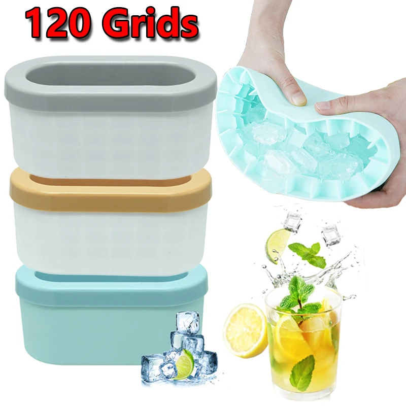 New Silicone Ice Cube Mold Round Ice Bucket Portable Wine Ice Cooler ...