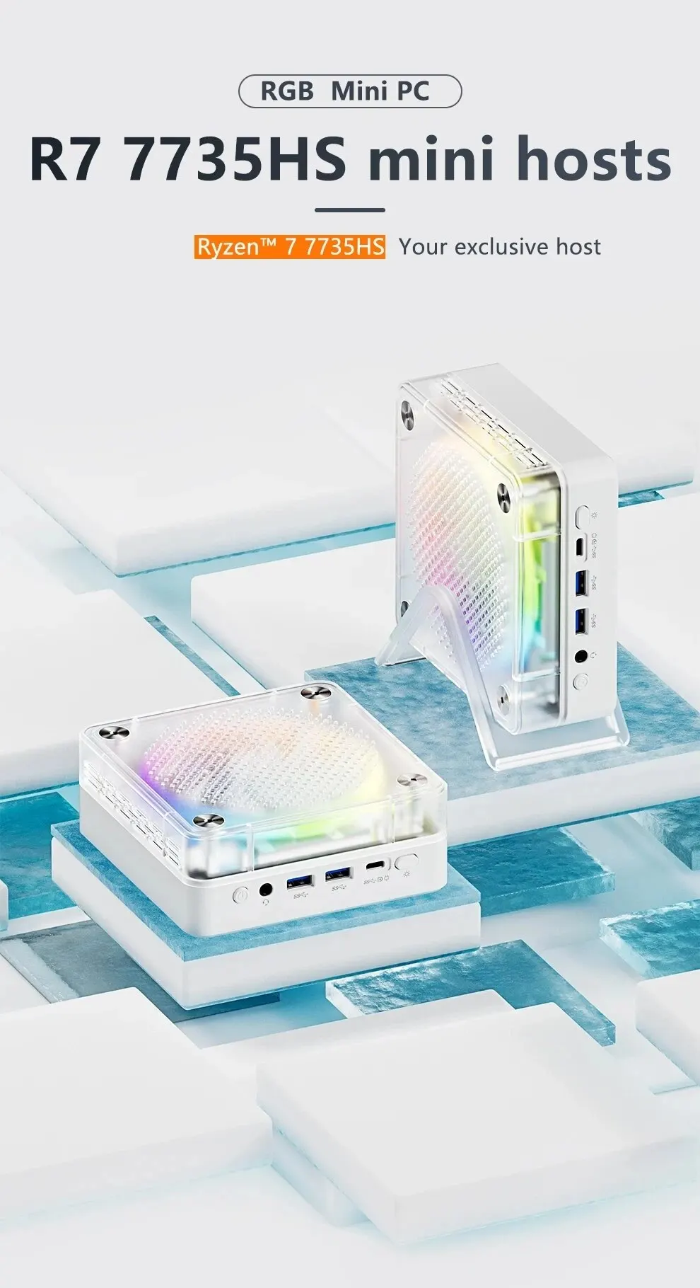 FIREBAT MINIPC AMD R7-7735HS Mini Pc Colorful Gamer 16GB 512GB DDR5 ...