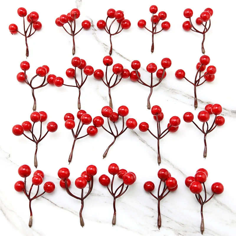 (20pcs/pack)7.5cm Size Red Berry Cherry Christmas Tree Pendant For ...