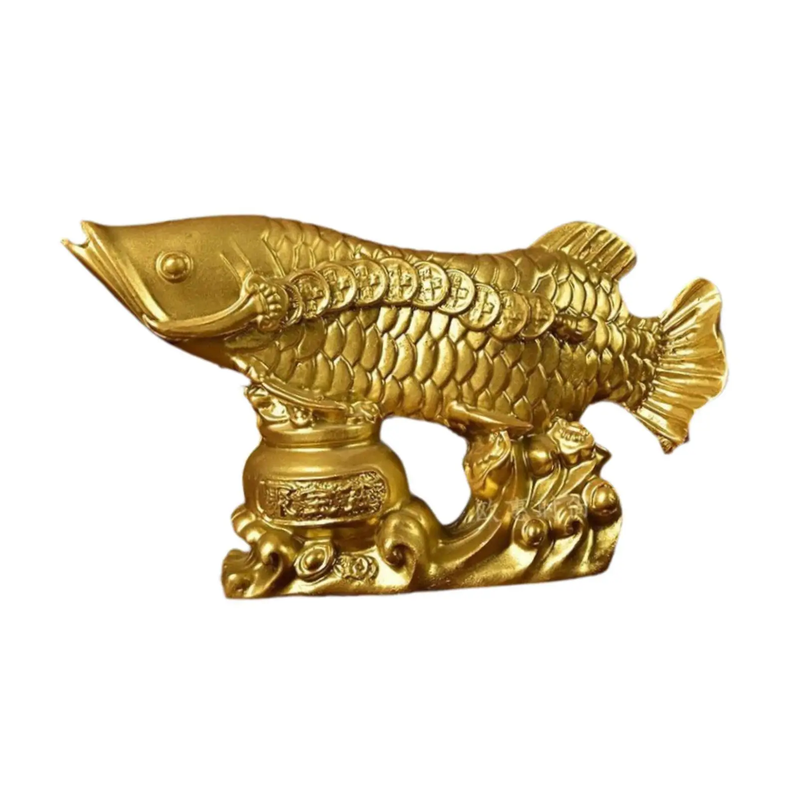Prosperity Fish Sculpture Alloy Figurine Gold Table Centerpiece ...