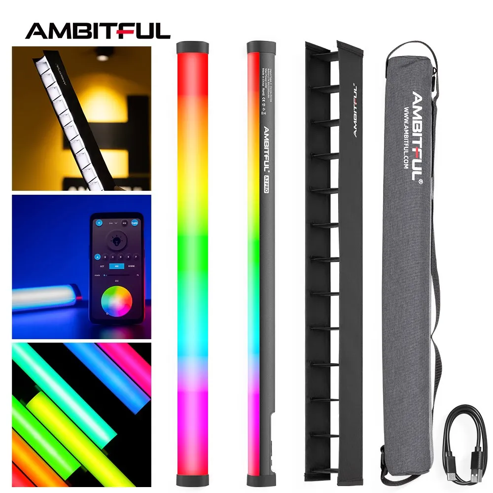 AMBITFUL-2500K-8500K-A2PRO-RGB-Tube-Light-Full-Color-LED-Video-Stick ...